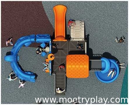 Moetry Plastic Playground Equipment Happy Children Slide Pirate Ship Outdoor Playground