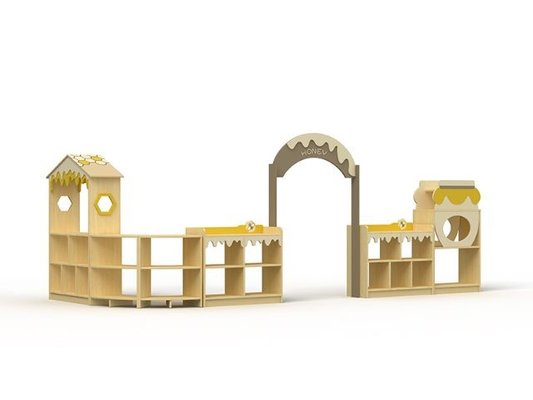 Furniture for Nursery and Preschool Wooden Toy Storage Cabinet Wood Kindergarten Bookshelf