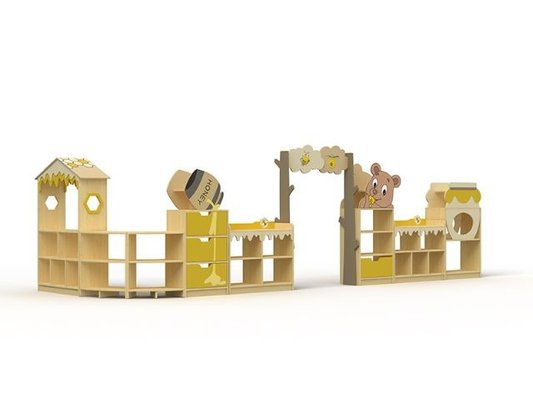 Furniture for Nursery and Preschool Wooden Toy Storage Cabinet Wood Kindergarten Bookshelf