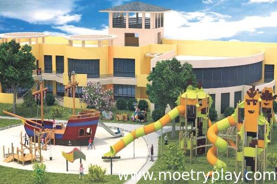 Moetry Wooden Children Pirate Ship Playground Equipment Outdoor Playground for Sale