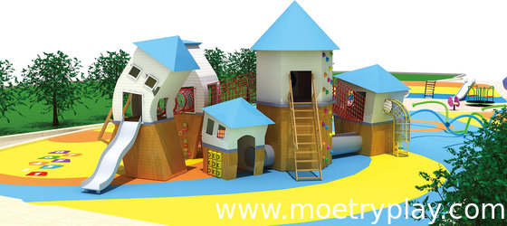Outdoor Backyard Waterproof Children House Garden Child Wood Play House Kids Wooden Playhouse With Slides