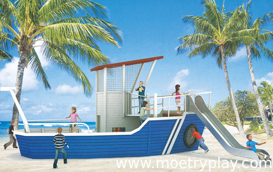 Moetry Wooden Children Pirate Ship Playground Equipment Outdoor Playground for Sale