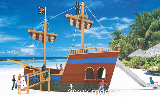 Moetry Wooden Children Pirate Ship Playground Equipment Outdoor Playground for Sale