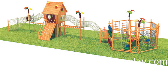 Guangzhou Factory Good Quality Amusement Park Equipment Big Set Kids Wooden Outdoor Playground