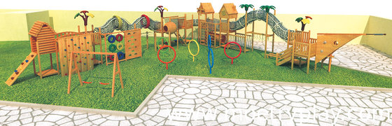 Guangzhou Factory Good Quality Amusement Park Equipment Big Set Kids Wooden Outdoor Playground