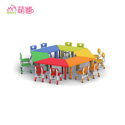 Kindergarten Kid Plastic Combination Table Chair Childcare Furniture school classroom furniture