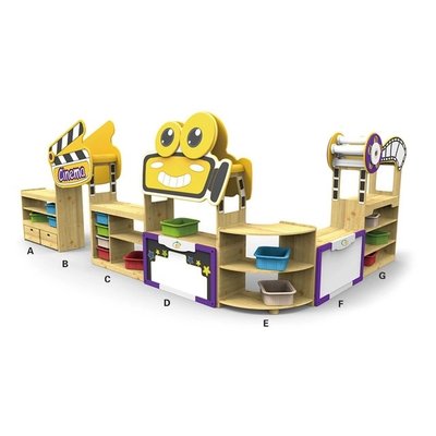 Playroom Furniture Children Toy Storage Shelf Preschool and Kindergarten Kids Wooden Shelf and Toys Cabinet