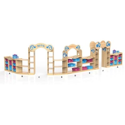 Playroom Furniture Children Toy Storage Shelf Preschool and Kindergarten Kids Wooden Shelf and Toys Cabinet