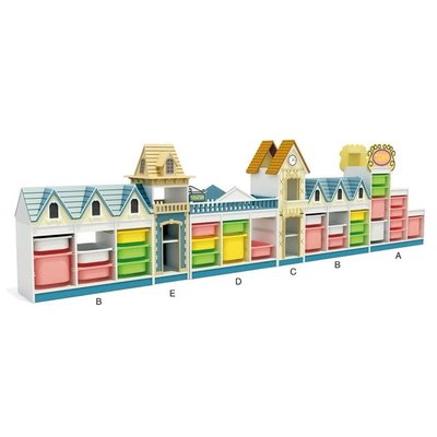 Kids Toy Storage Rack, Nursery School, Preschool and Daycare Play Furniture Wood Rack, Room Combination Rack