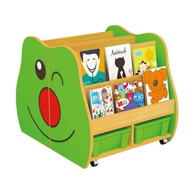 Nursery School Hot Sale Oak Wooden Kids Book Shelf Wooden Storage Shelves School Library Book Shelf
