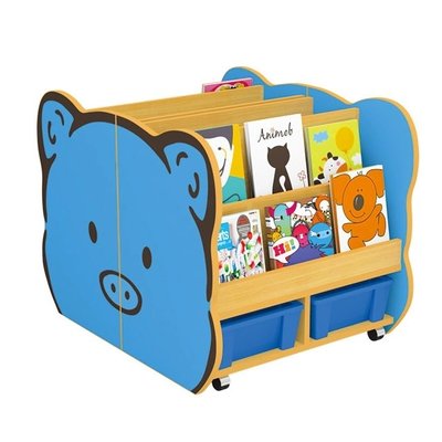 Nursery School Hot Sale Oak Wooden Kids Book Shelf Wooden Storage Shelves School Library Book Shelf