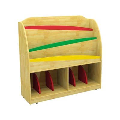 Kids Cartoon Bookcase Bookshelf, School Library Book Rack, Kindergarten and Preschool Furniture, Wooden Display cabinet