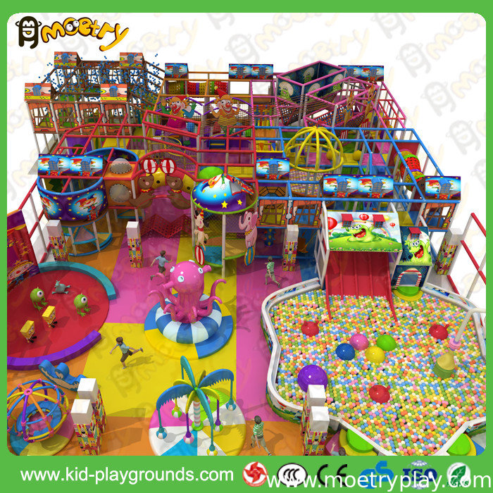 Professional Kids Sports Indoor Play Equipment with Tube Slide and big ball pool for  KFC