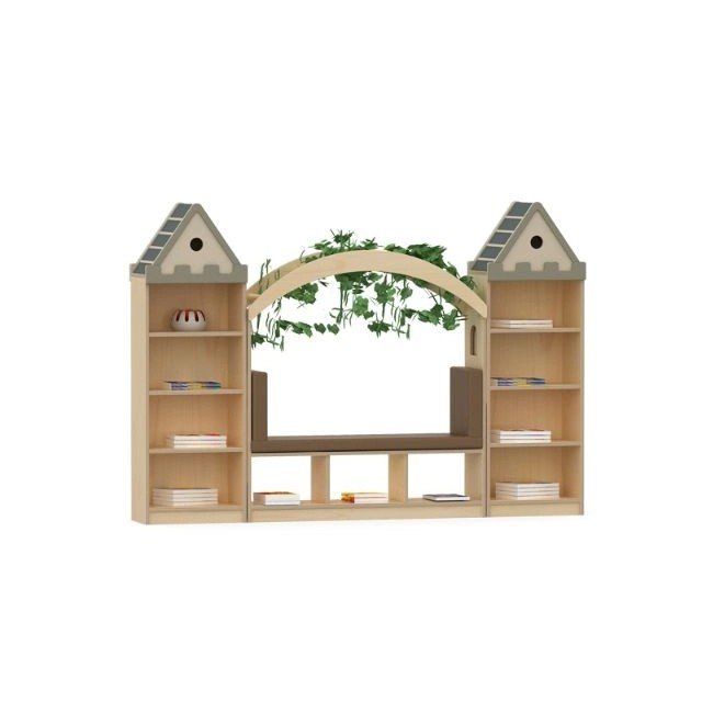 Cheap Castle Theme Children Toy Storage Cabinet, Kindergarten Kids Display Cabinet, Magazine Cabinet, Book Cabinet