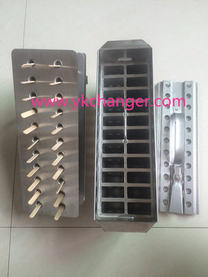 China Stainless steel frozen pop ice molds 2x11 22cavities 90ml megamix fit finamac Turbo 8 with stick holder aligner supplier