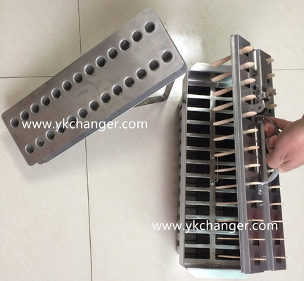 Frozen ice pop mold box metal ice forming stainless steel 26cavities ataforma type with stick holder stick aligner supplier