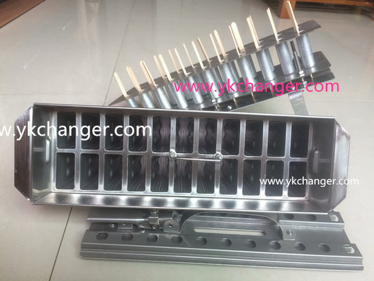 Stainless steel frozen pop ice molds 2x11 22cavities 90ml megamix fit finamac Turbo 8 with stick holder aligner supplier