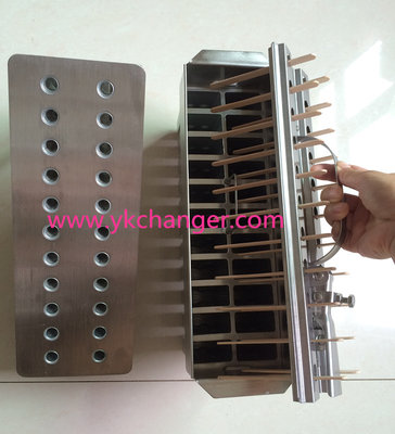 Stainless steel frozen pop ice molds 2x11 22cavities 90ml megamix fit finamac Turbo 8 with stick holder aligner supplier
