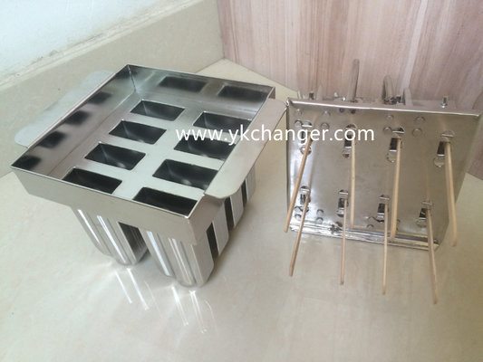 Frozen pop ice molds DIY home use stainless steel food grade high quality 8pieces each time with stick holder supplier
