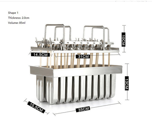 stainless steel popsicle molds tray  ice cream molds set freezer use only 5 different size for you to select supplier