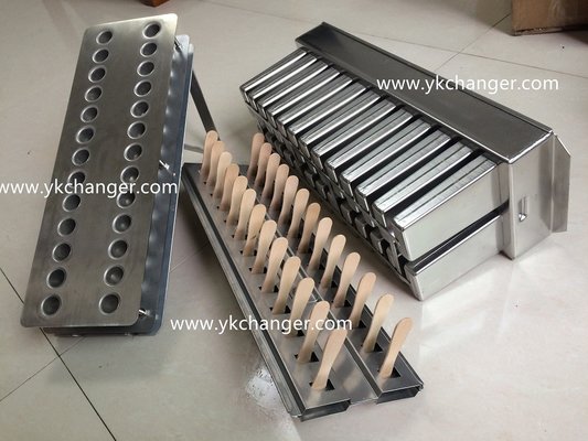 Paletas ice cream popsicle molds formas stainless steel 2x13 26molds 123ml mich with helix stick holder stick aligner supplier