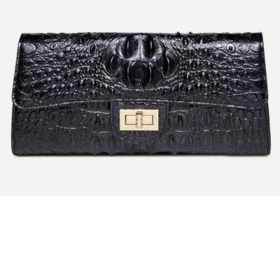 High-Quality Textured Crocodile Pattern Leather Clutch Women's New Ladies Banquet Handbag Shoulder Messenger Bag