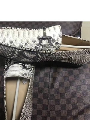 Imported Genuine Leather Python Leather Sleeve Toe Shoes Casual Slip-On Men's Breathable Shoes