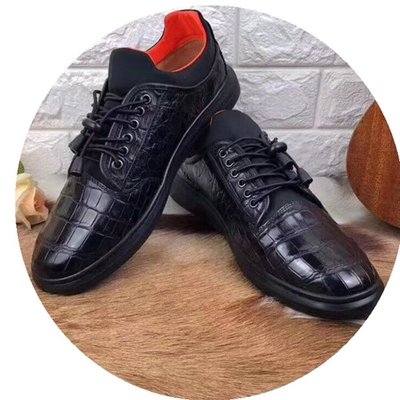 Crocodile Leather Shoes Men's Genuine Leather High-End Business Casual Men's Formal Wear Korean Casual Trend Breathable