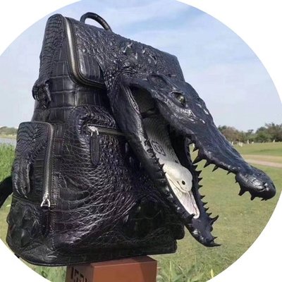 Thailand Crocodile Leather Men's Backpack Large Capacity Business Casual Computer Backpack Leather Travel School Bag