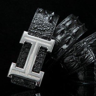 Authentic Crocodile Leather Belt Men's Genuine Leather Pin Buckle Genuine Smooth Buckle Business Belt Trend Youth Wild