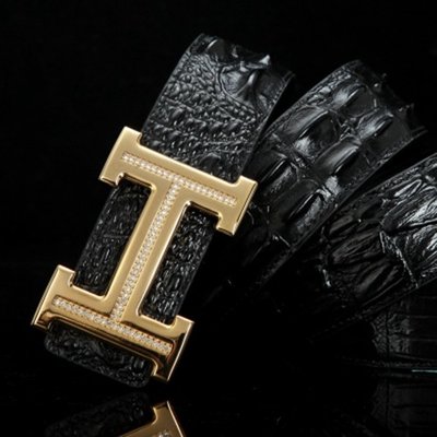 Authentic Crocodile Leather Belt Men's Genuine Leather Pin Buckle Genuine Smooth Buckle Business Belt Trend Youth Wild