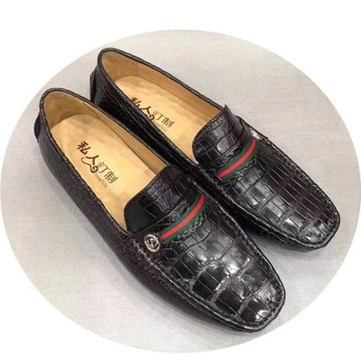 Thailand Crocodile Leather Shoes Men's Genuine Leather Breathable Beanie Shoes Authentic Business Casual Low-Top Shoes