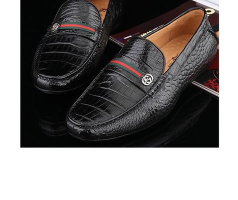 Thailand Crocodile Leather Shoes Men's Genuine Leather Breathable Beanie Shoes Authentic Business Casual Low-Top Shoes