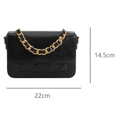 Leather hand-held chain small square bag women's summer high-end shoulder messenger bag