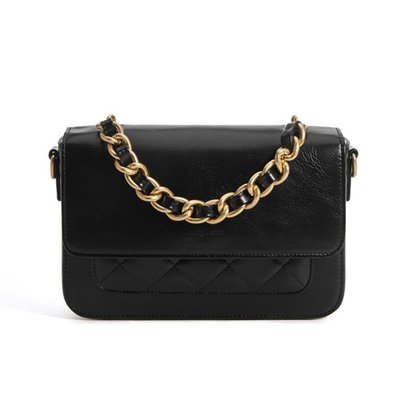 Leather hand-held chain small square bag women's summer high-end shoulder messenger bag
