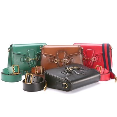 Horseshoe buckle bag retro cowhide canvas one shoulder diagonal saddle bag genuine leather