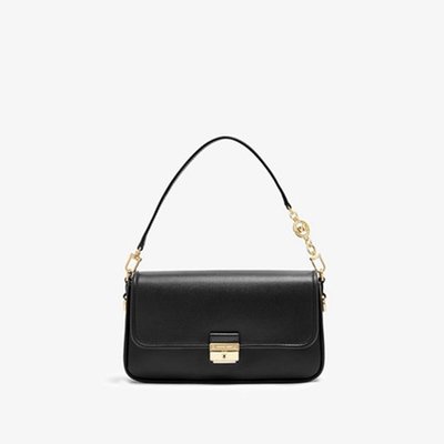 Leather double shoulder strap baguette underarm bag shoulder messenger bag women's bag