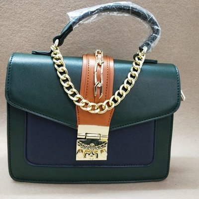 Spring new counter genuine hand-held one-shoulder messenger leather cowhide color matching Bag