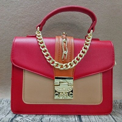 Spring new counter genuine hand-held one-shoulder messenger leather cowhide color matching Bag