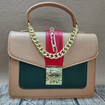 Spring new counter genuine hand-held one-shoulder messenger leather cowhide color matching Bag