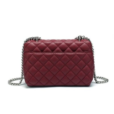 New 2022 Messenger Shoulder Bag Leather Women's Bag Small Bag Small Fragrance Style Diamond Chain Fashion