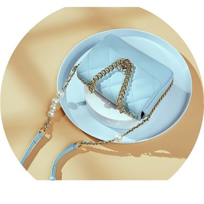 New Leather Women's Bag Small Fragrance Embroidered Line Diamond Bag Chain One Shoulder Messenger Fashion Handbag