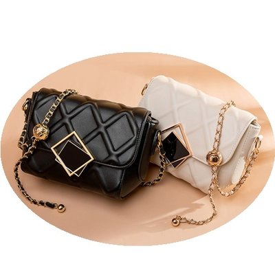 Women's Bag New Fashion All-Match Diamond Gold Ball Chain Texture Single Shoulder Messenger Bag