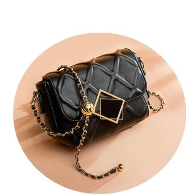 Women's Bag New Fashion All-Match Diamond Gold Ball Chain Texture Single Shoulder Messenger Bag