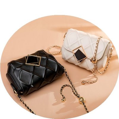 Women's Bag New Fashion All-Match Diamond Gold Ball Chain Texture Single Shoulder Messenger Bag