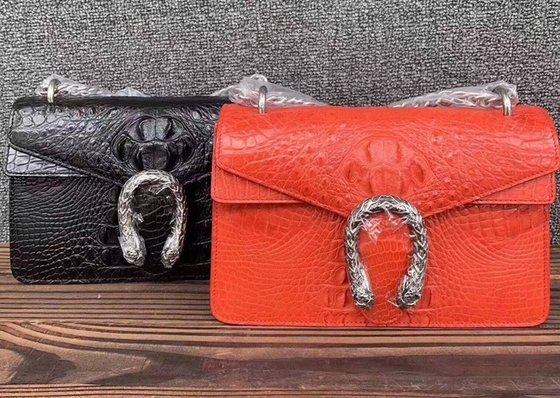 Crocodile Leather Women's Bag 2022 New Leather Bag Women's Chain Large-Capacity One-Shoulder Messenger Bag