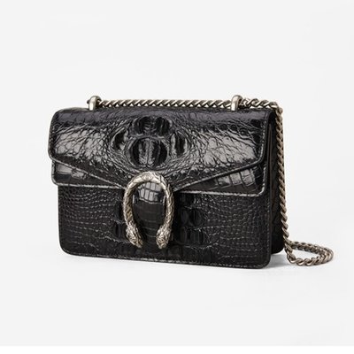 Crocodile Leather Women's Bag 2022 New Leather Bag Women's Chain Large-Capacity One-Shoulder Messenger Bag