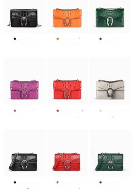 Crocodile Leather Women's Bag 2022 New Leather Bag Women's Chain Large-Capacity One-Shoulder Messenger Bag