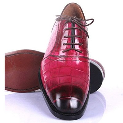 Genuine Leather Imported Crocodile Belly Italian Handmade Custom High-End Luxury Business Formal Leather Shoes