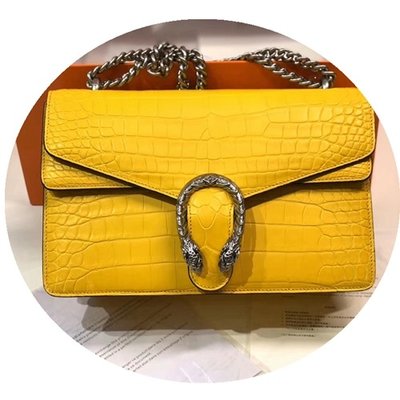 Luxury Imported Crocodile Leather Women's Bag High-End Genuine Leather Ladies Shoulder Messenger Bag Chain Bag